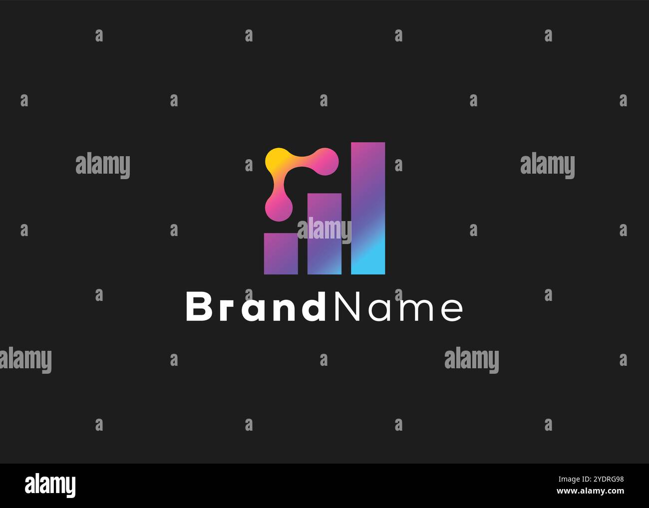 Minimalist technology growth logo. Modern style business futuristic ...