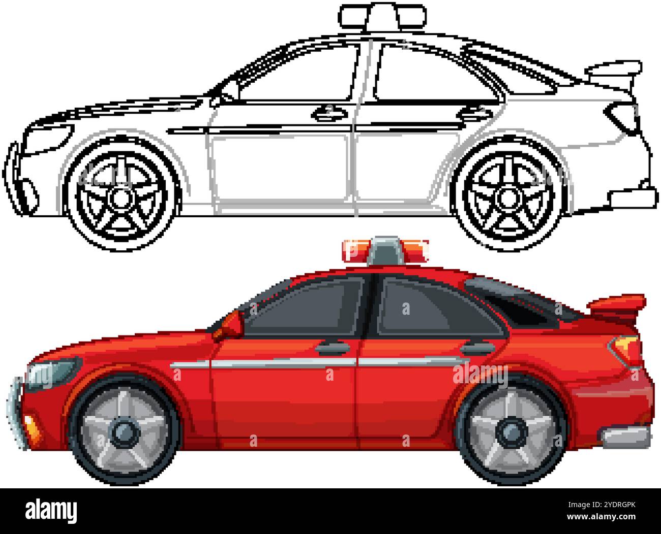 Red car emergency headlights Stock Vector Images - Alamy