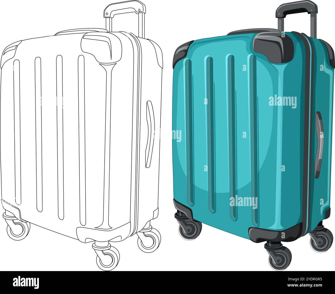 Vector illustration of a rolling suitcase Stock Vector Image & Art - Alamy