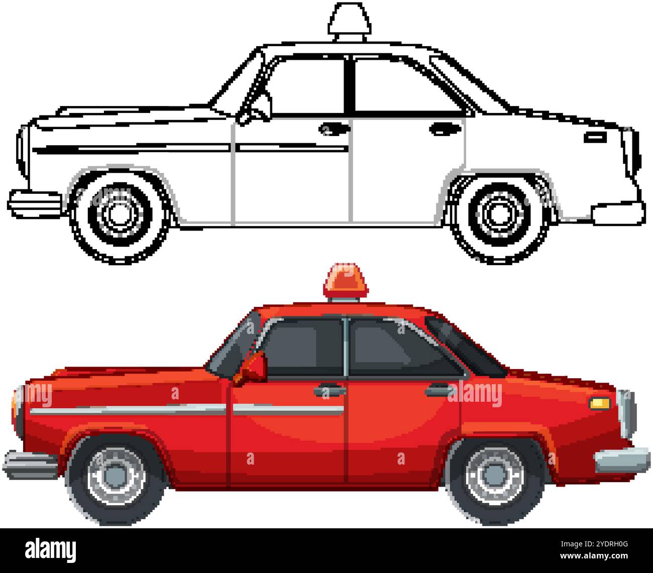 Vector illustration of a classic red taxi Stock Vector Image & Art - Alamy