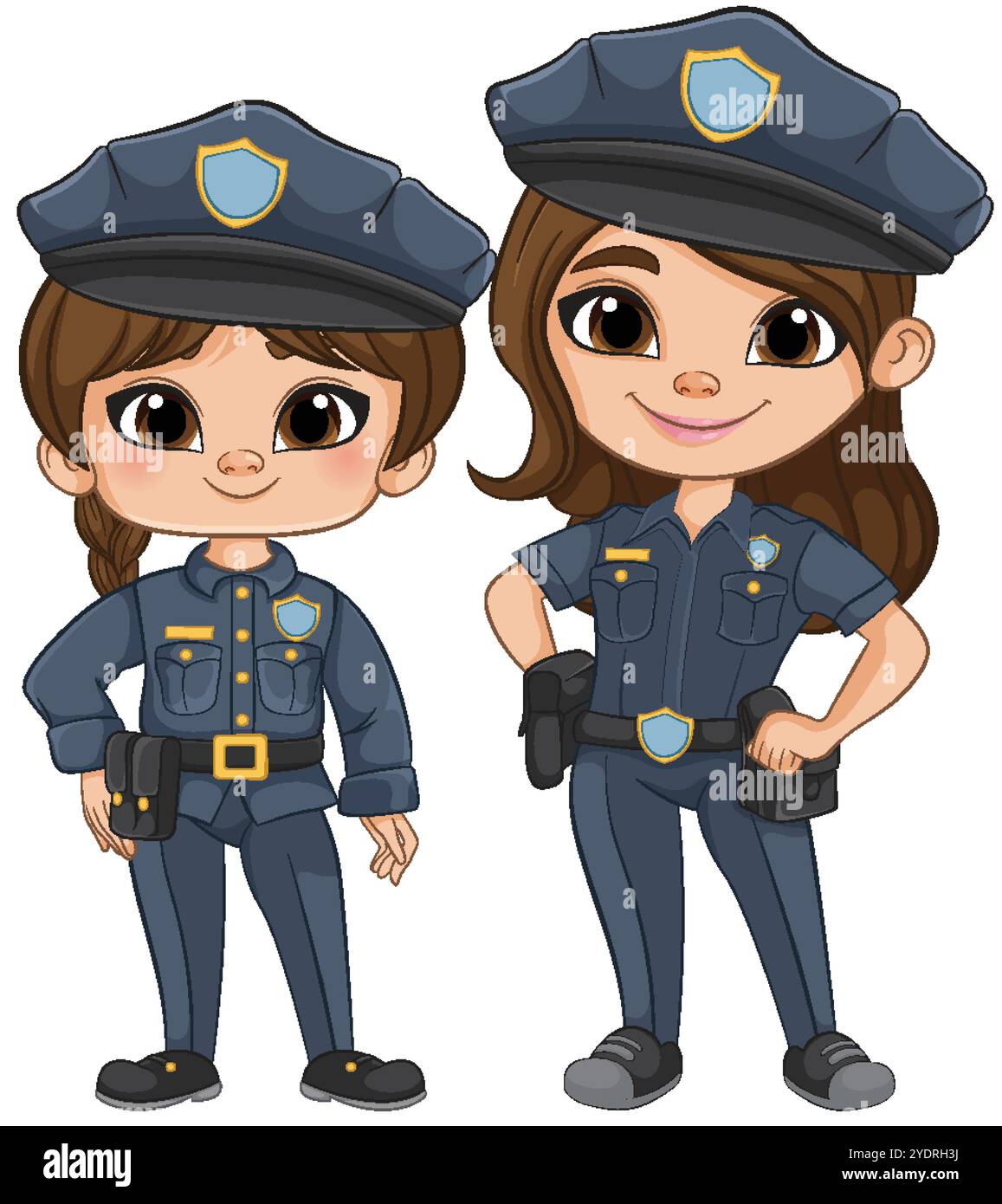 Two girls dressed as police officers Stock Vector Image & Art - Alamy