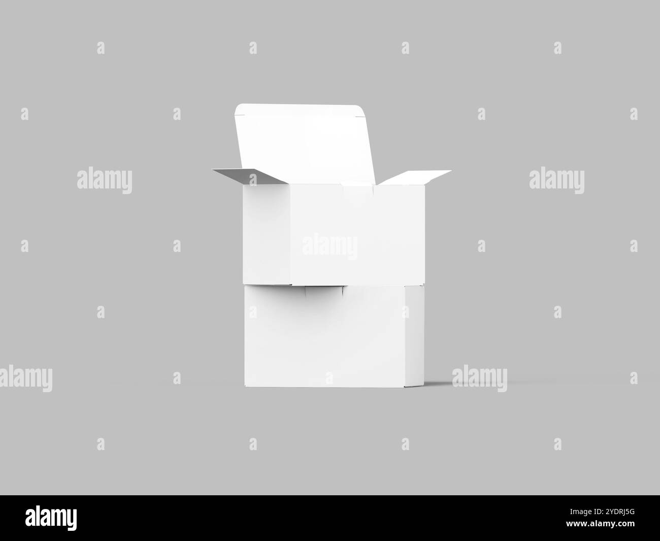 Blank White Tuck Top Box Mockup 3D Isolated Stock Photo - Alamy