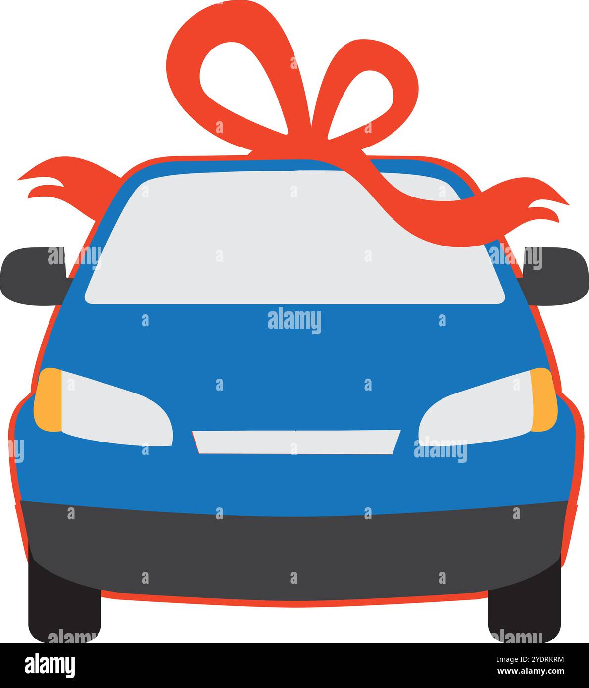 Car with big red ribbon: gifts and prizes concept Stock Vector Image ...