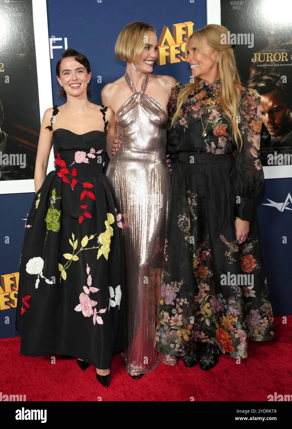 Zoey Deutch, from left, Leslie Bibb and Toni Collette arrive at the AFI ...