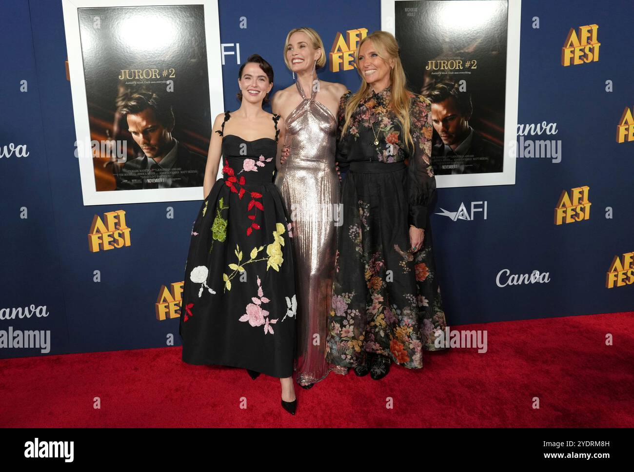 Zoey Deutch, from left, Leslie Bibb and Toni Collette arrive at the AFI ...