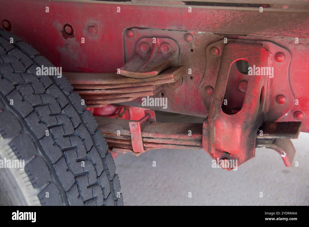 Plate springs on trucks Stock Photo - Alamy