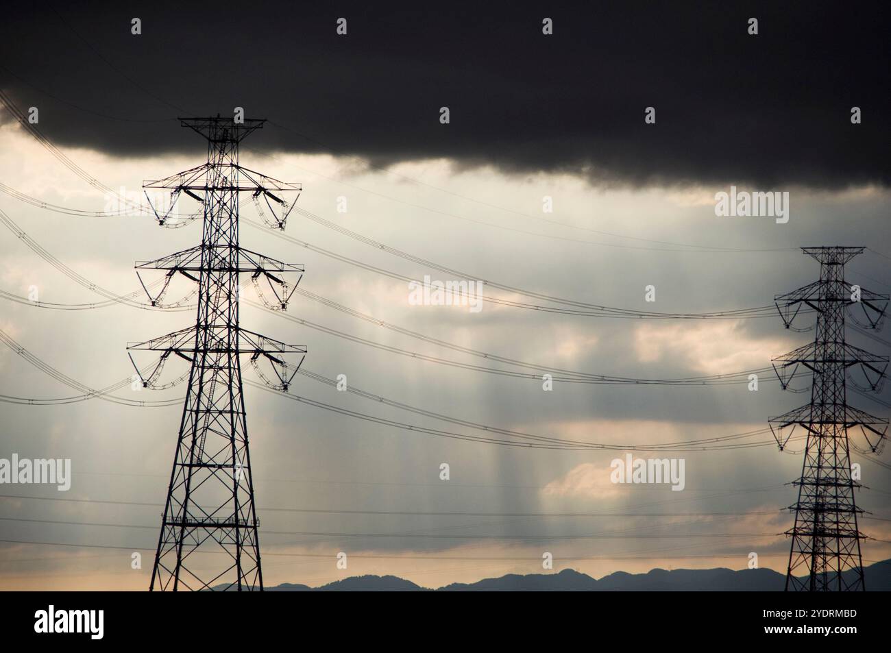 Water transmission lines and pylons Stock Photo - Alamy