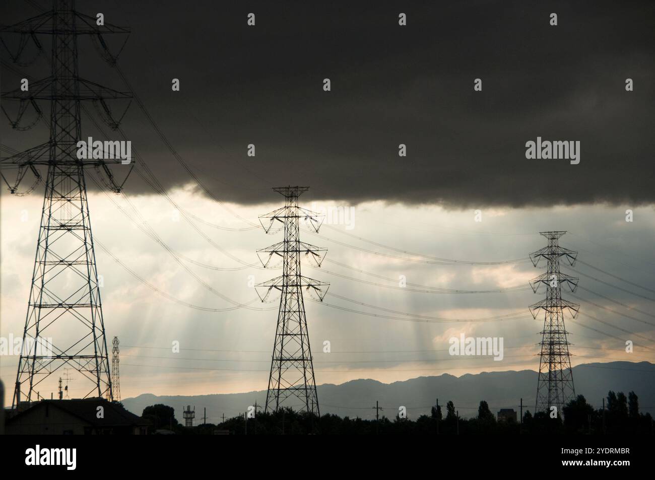Water transmission lines and pylons Stock Photo - Alamy