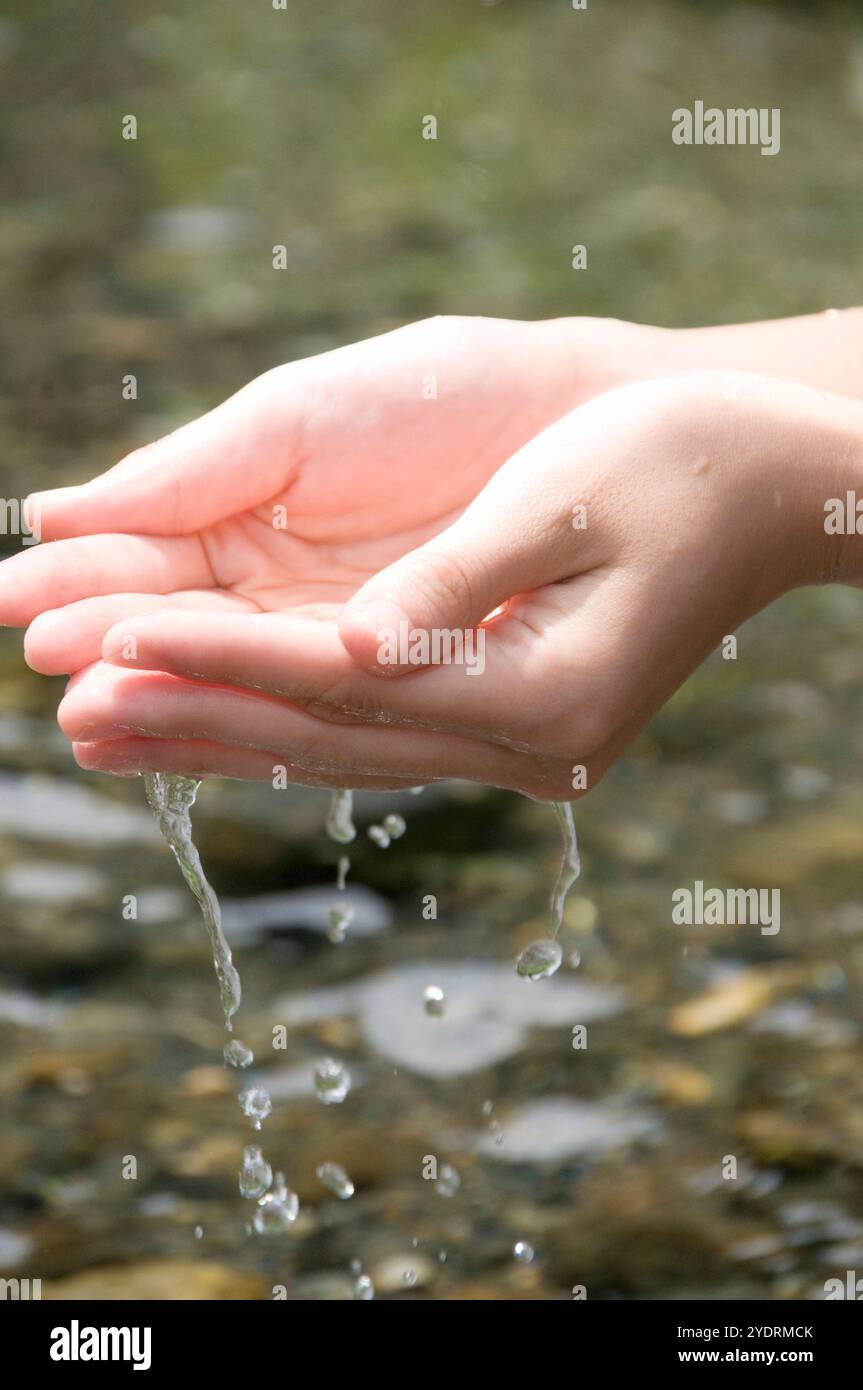 Hand scooping water Stock Photo - Alamy