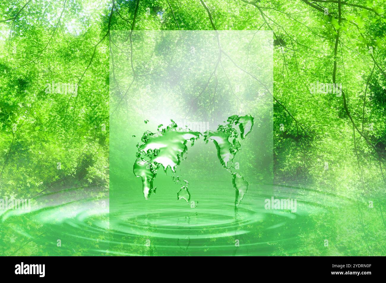 Ripples and world map Stock Photo - Alamy