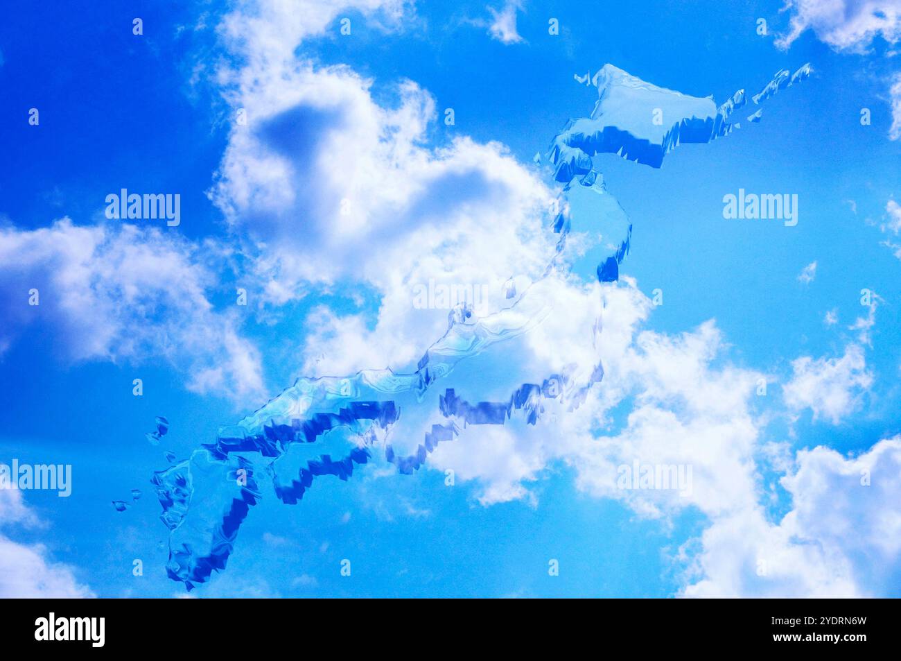 Blue sky and map of Japan Stock Photo - Alamy