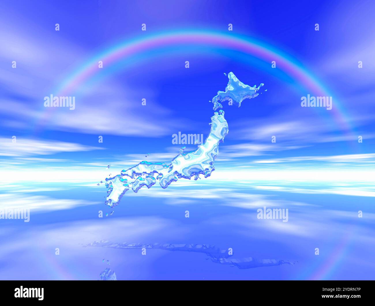 Blue sky and map of Japan Stock Photo - Alamy