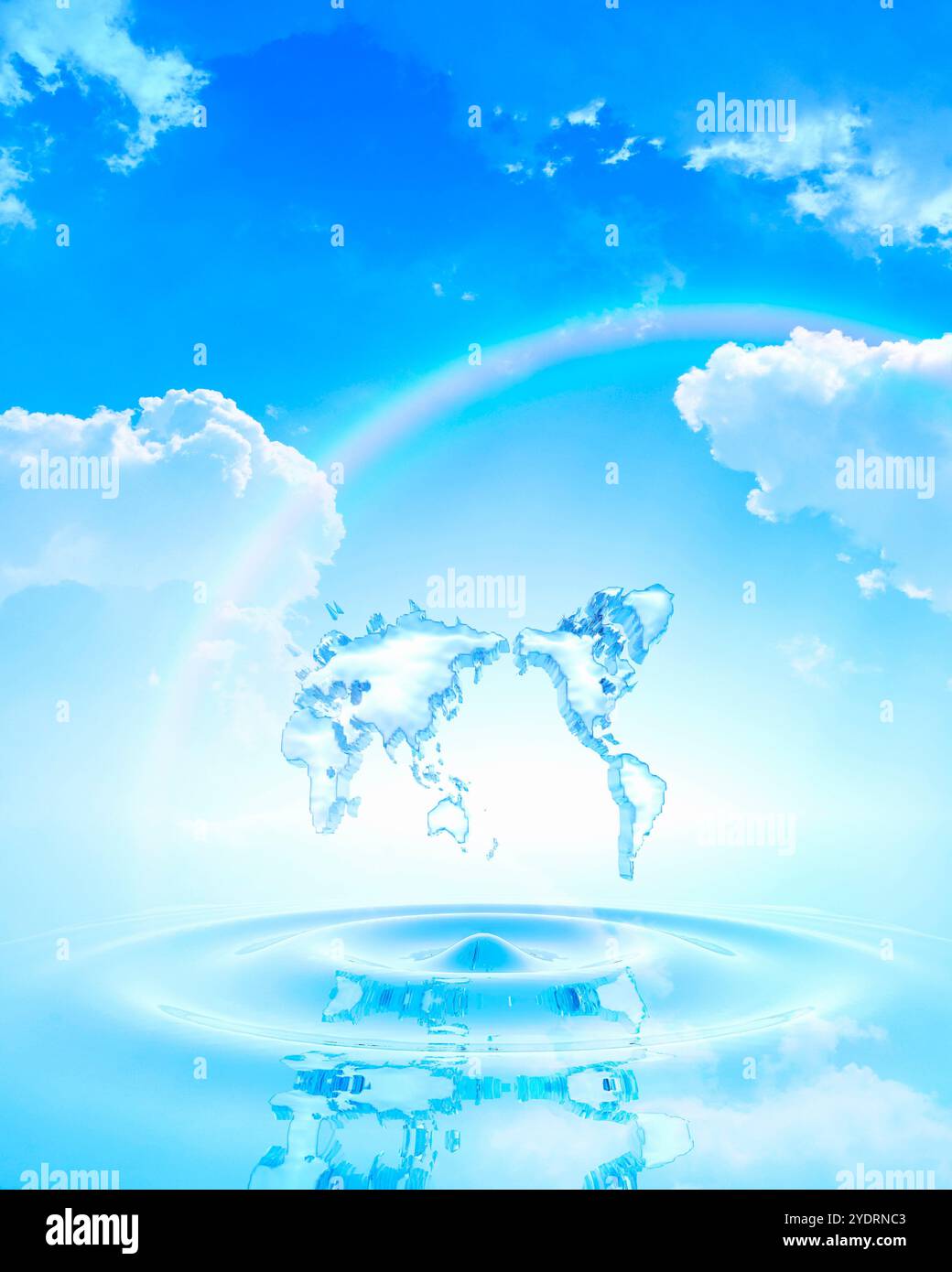 Ripples and world map Stock Photo - Alamy