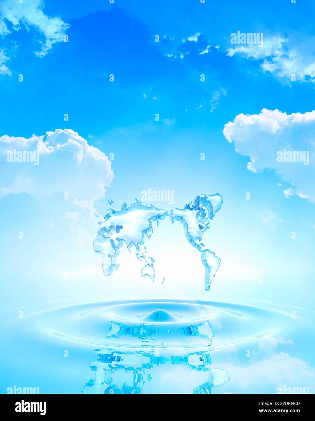 Ripples and world map Stock Photo - Alamy