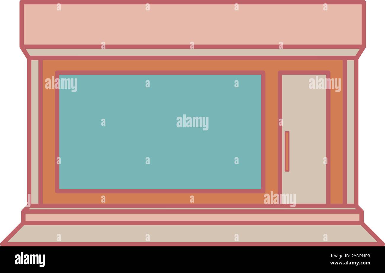 Classic style commercial storefront with copy space in the window ...