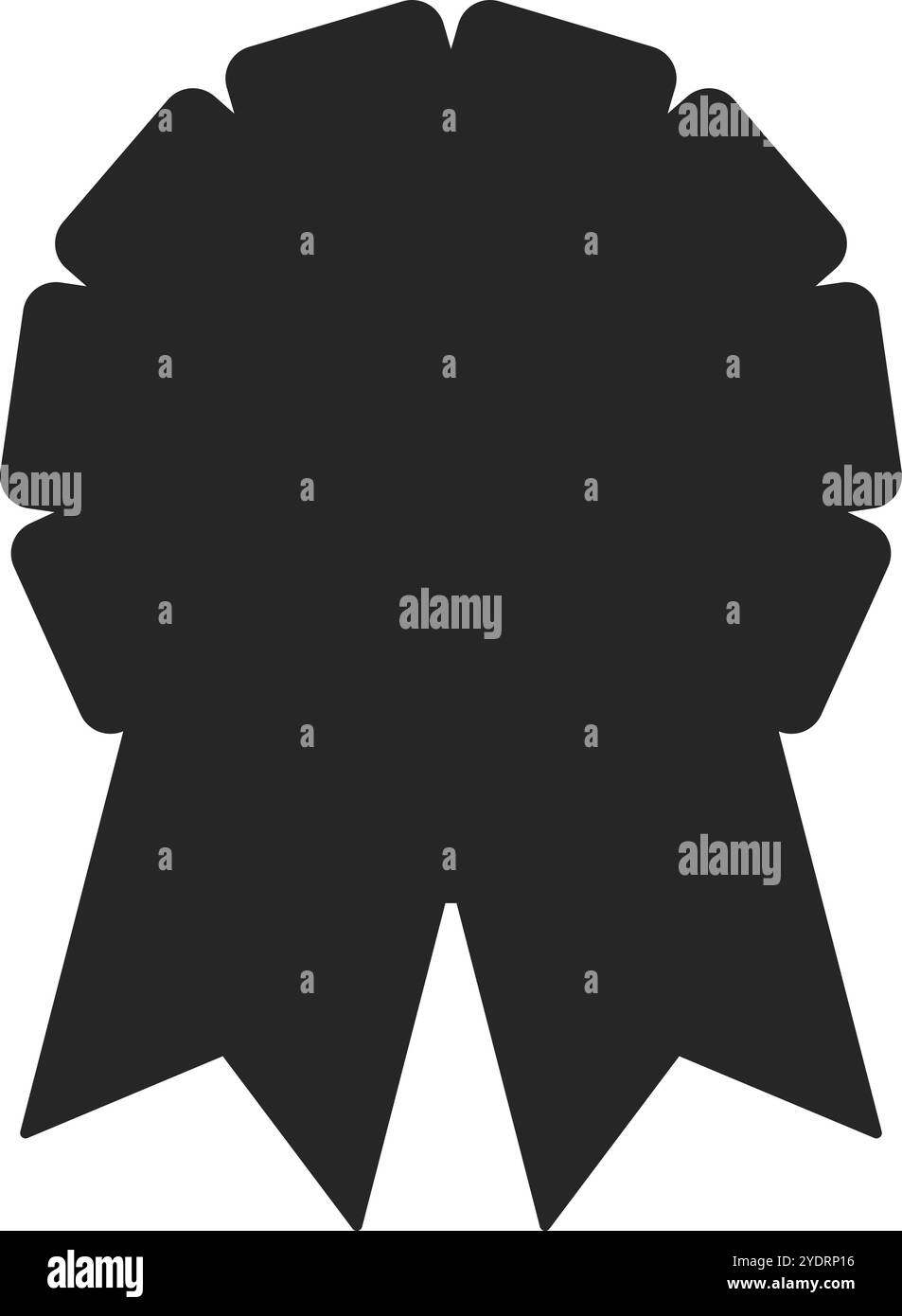 A blank award pin with ribbons for achievement silhouette vector ...