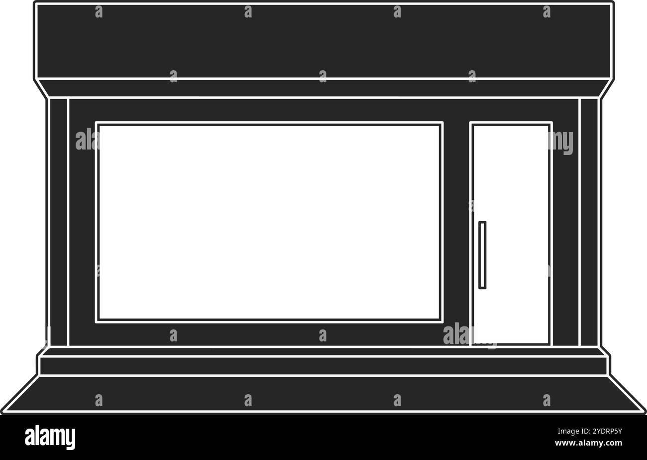 Classic style commercial storefront with copy space in the window ...