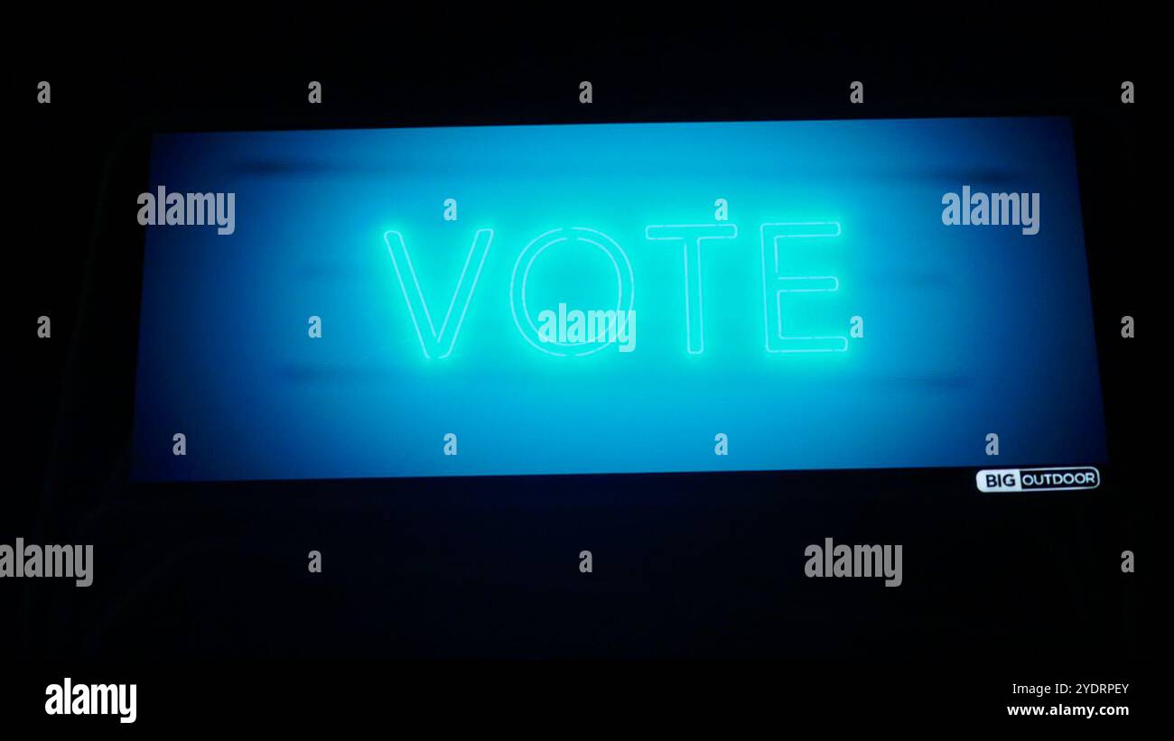 Los Angeles, California, USA 26th October 2024 Vote Billboard on Sunset ...
