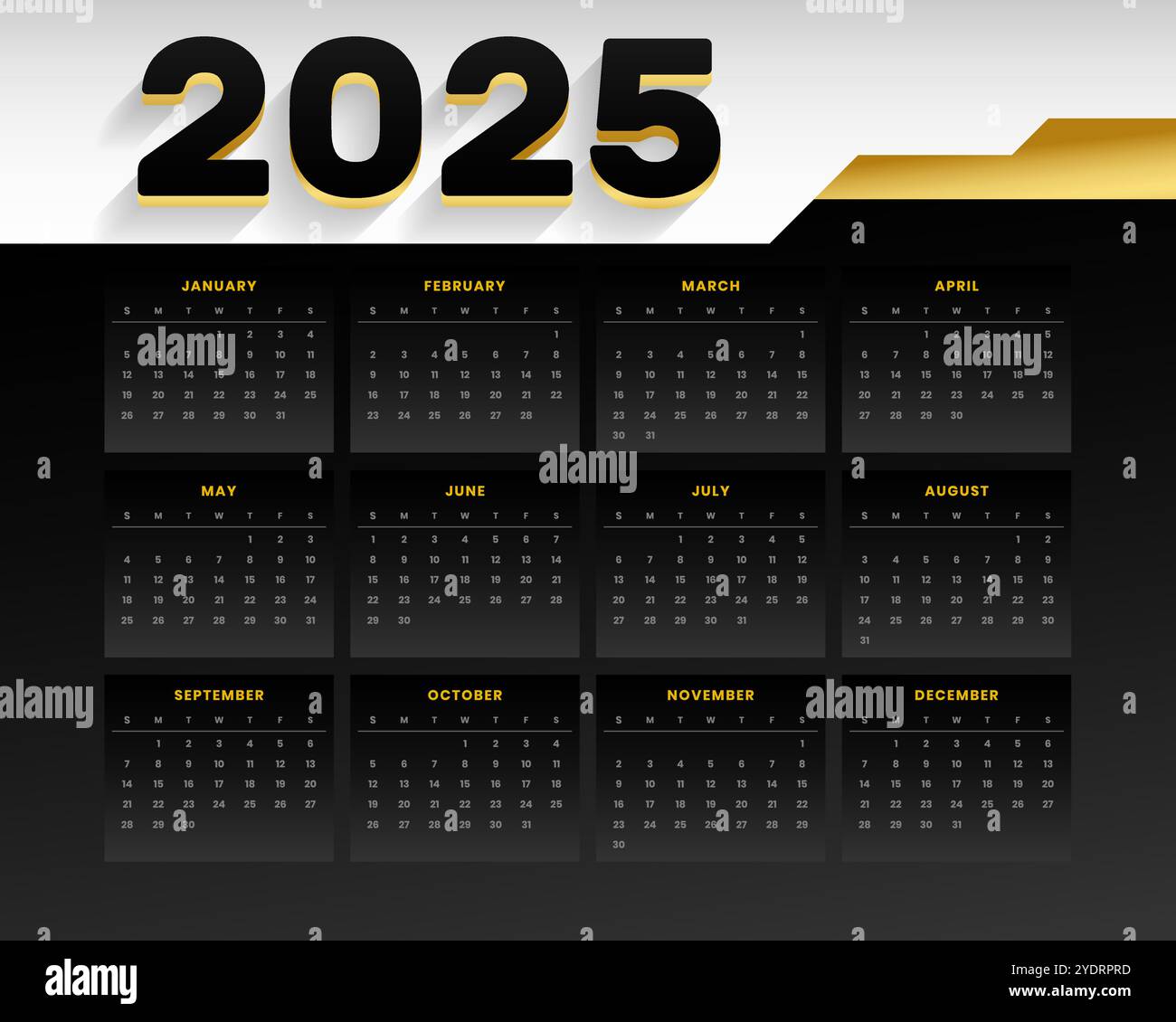 April 2025 black calendar Stock Vector Images - Alamy