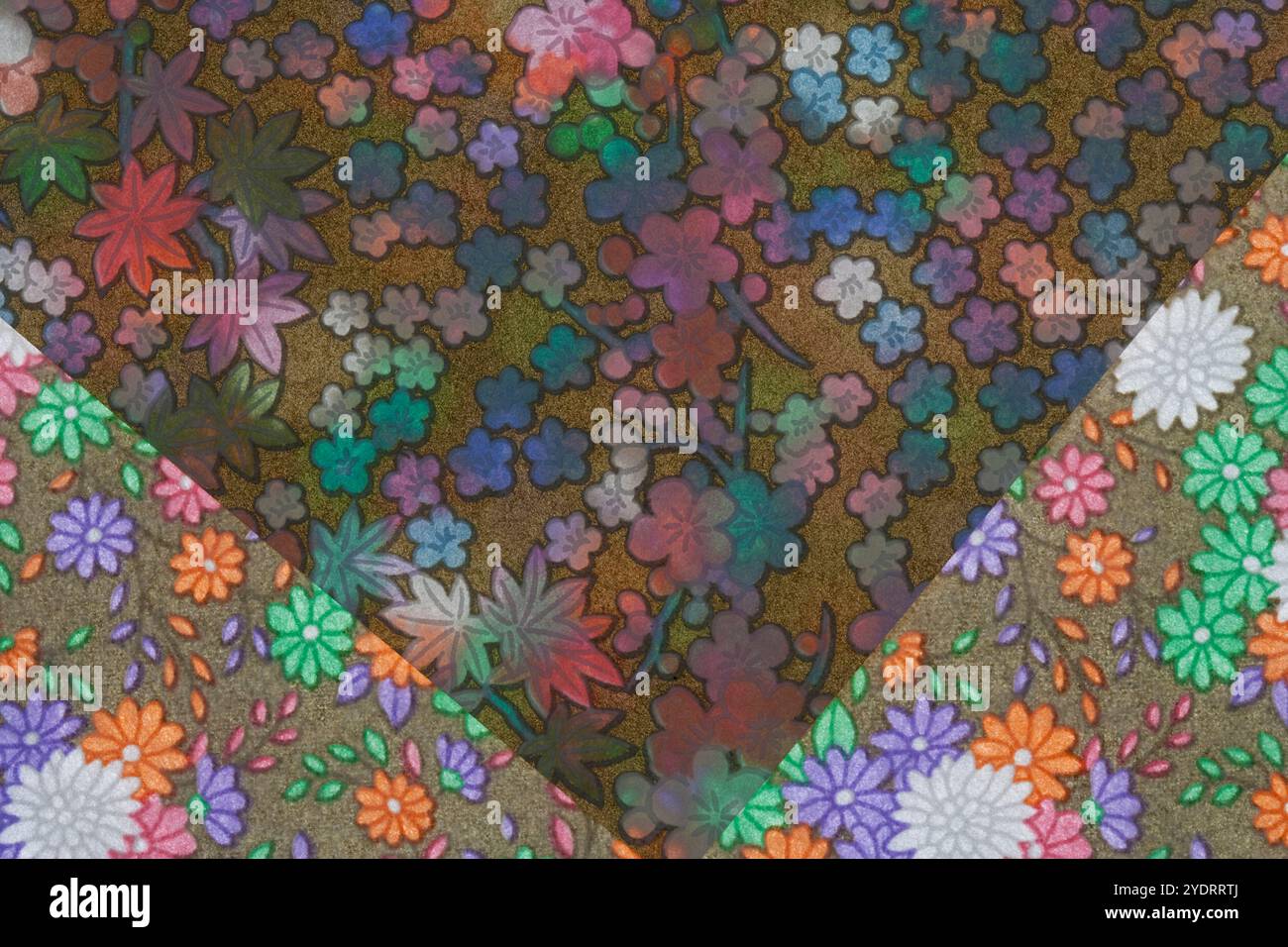 Flower-patterned Japanese paper Stock Photo - Alamy