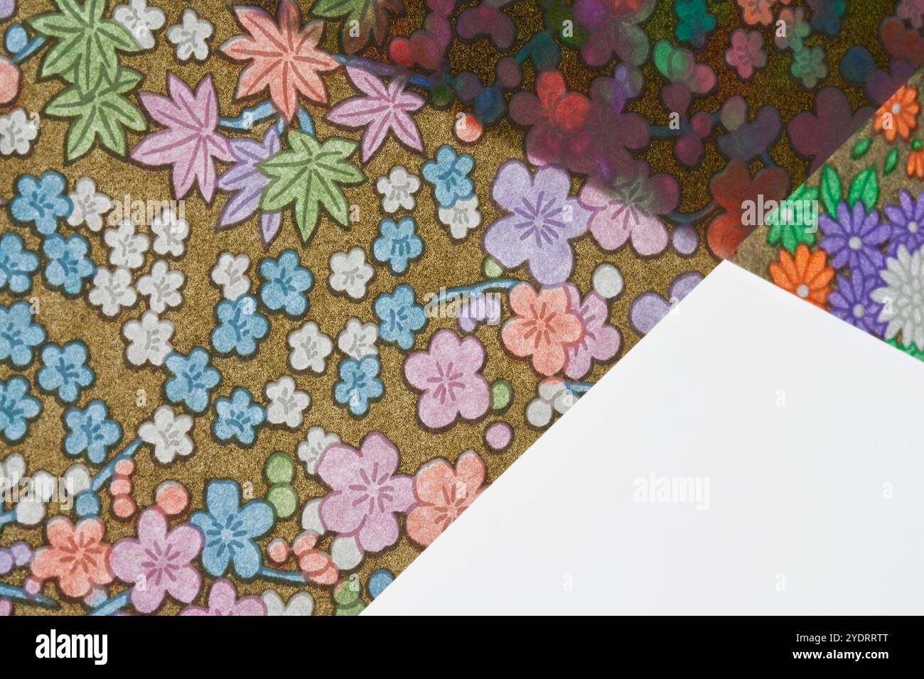 Flower-patterned Japanese paper Stock Photo - Alamy