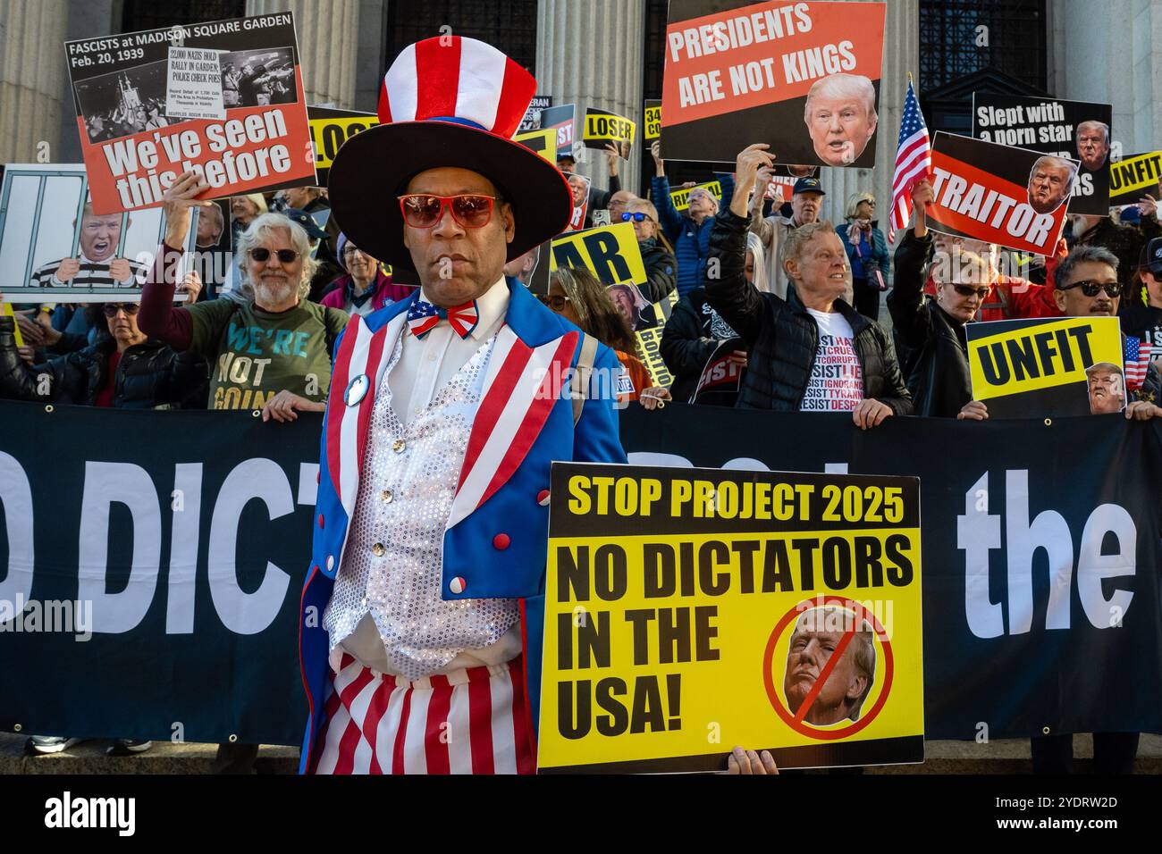 The political action group Rise and Resist holds a protest on the steps ...