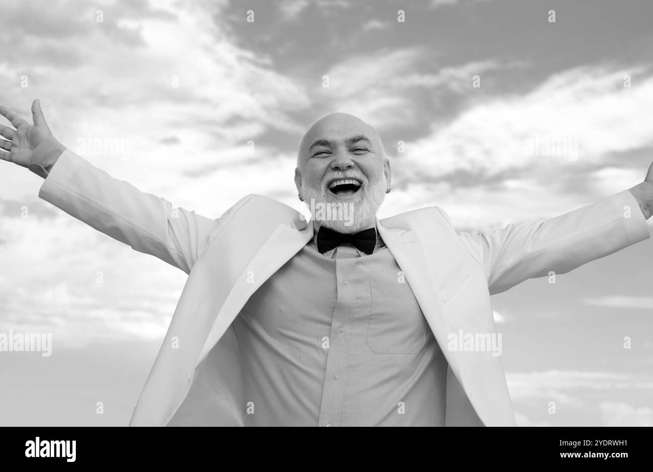 Happy rich mature man Black and White Stock Photos & Images - Alamy