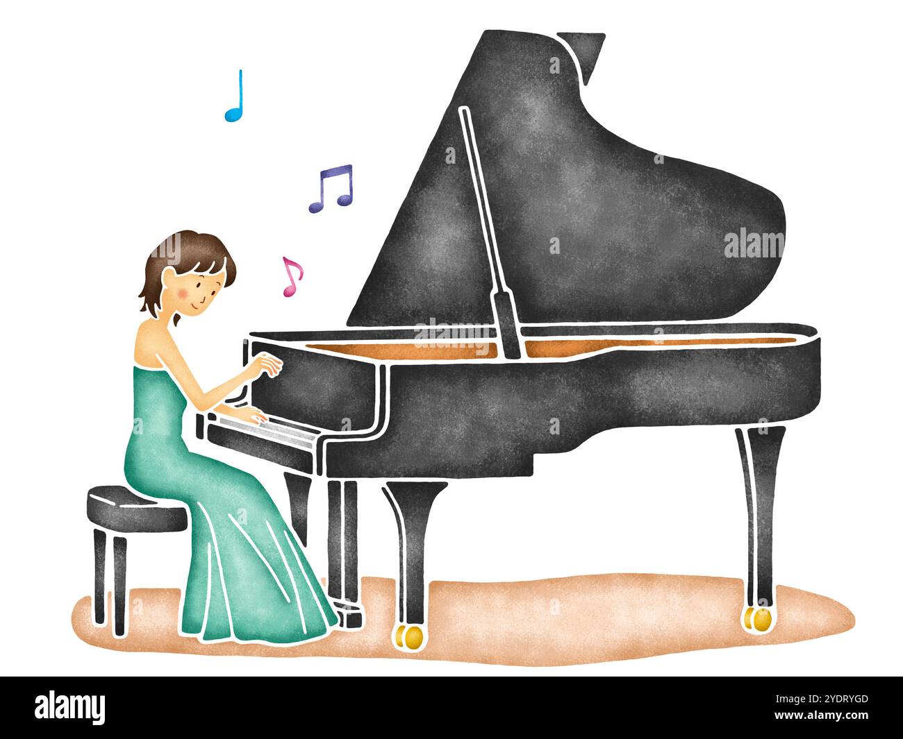 Pianist playing grand piano Cut Out Stock Images & Pictures - Alamy