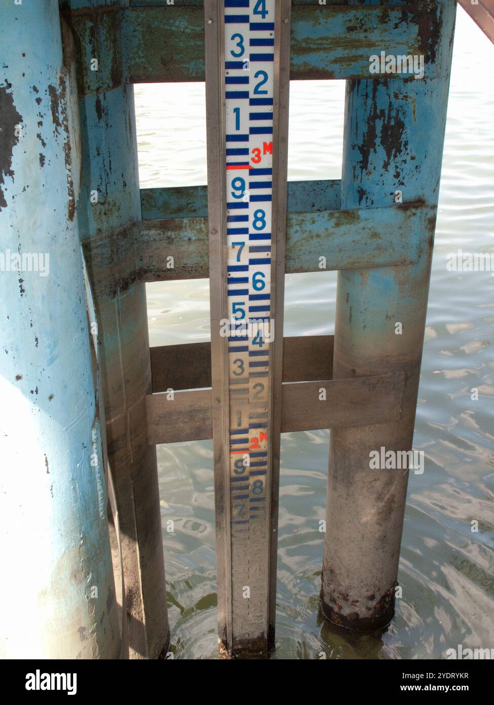 Water level gauge in the river Stock Photo - Alamy