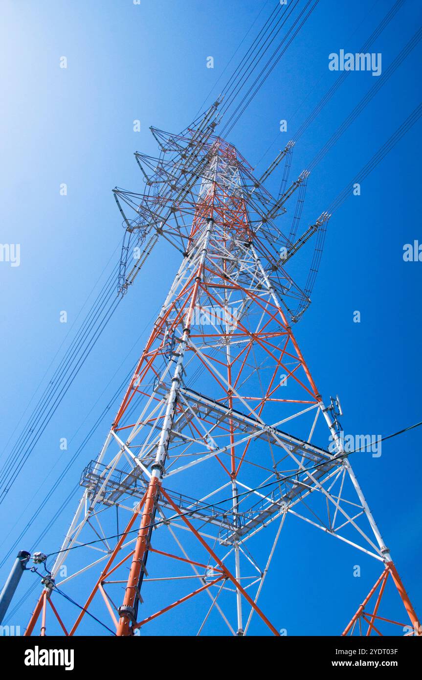 Water transmission lines and pylons Stock Photo - Alamy
