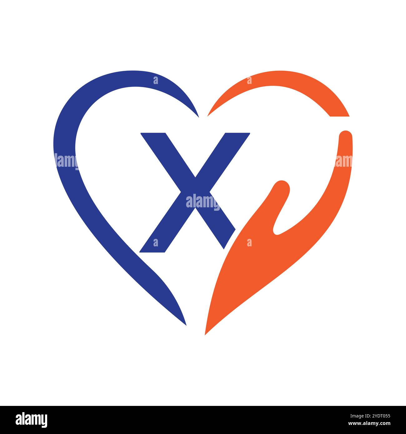 X x heart logo hi-res stock photography and images - Alamy