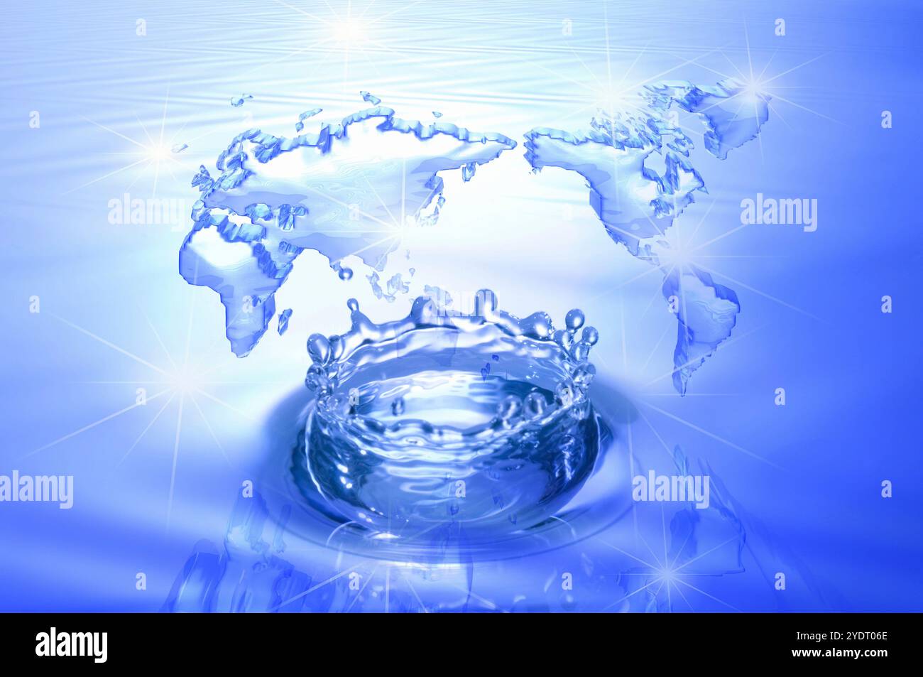 Water droplets and world map Stock Photo - Alamy