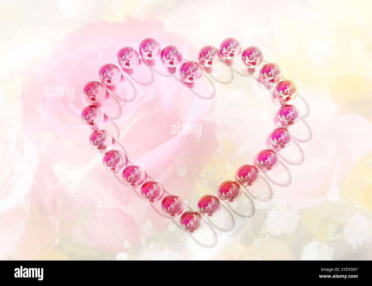 Earth and heart CG Stock Photo - Alamy