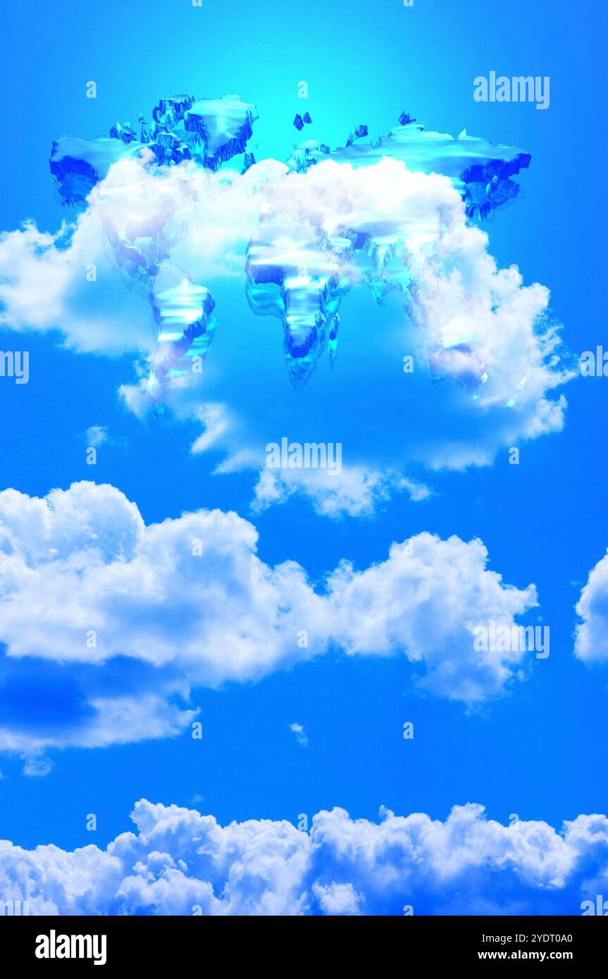 Maps of the world and blue skies Stock Photo - Alamy