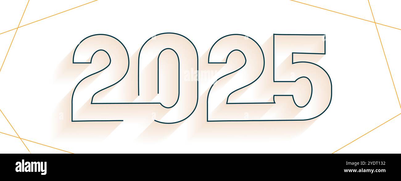 simple 2025 new year festive wallpaper in line art vector Stock Vector ...