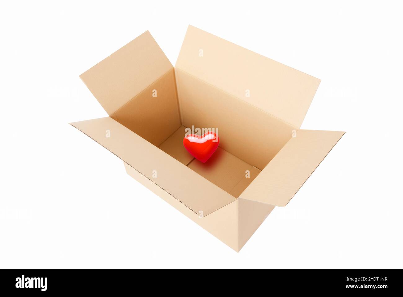 Heart inside cardboard Stock Photo - Alamy