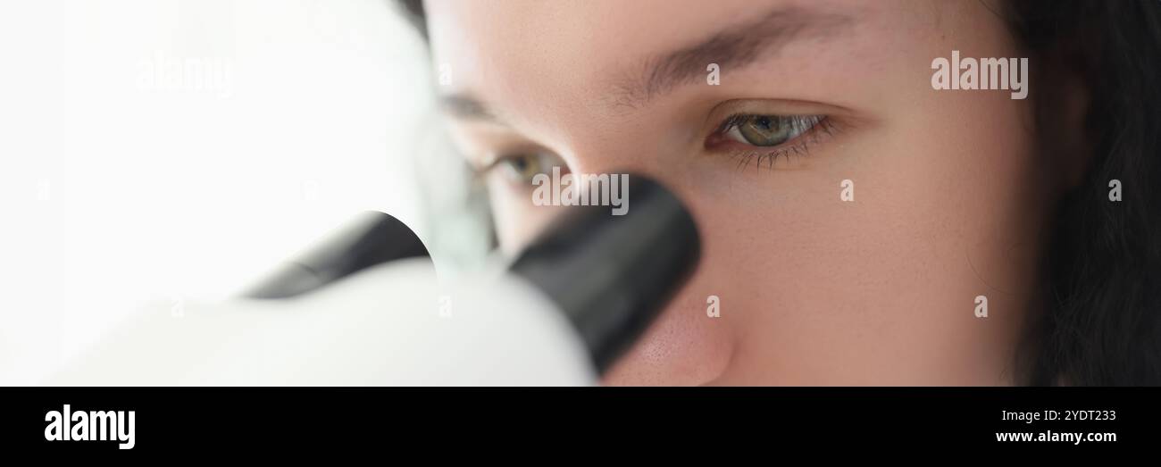 Laboratory worker checks sample using electronic microscope Stock Photo ... Laboratory worker checks sample using electronic microscope Stock Photo ...