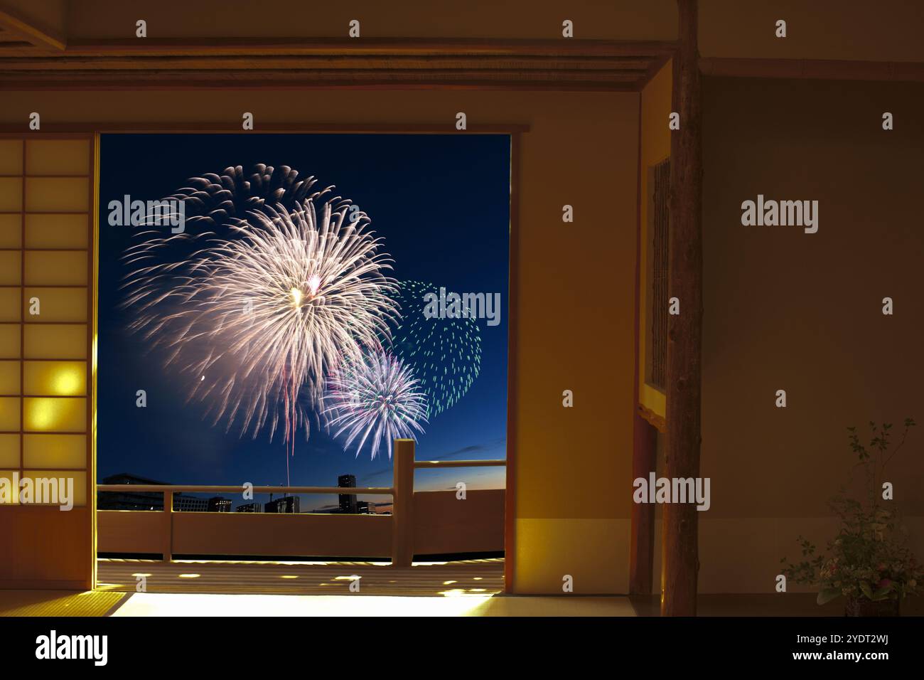 Japanese traditional summer fireworks festival hi-res stock photography ...