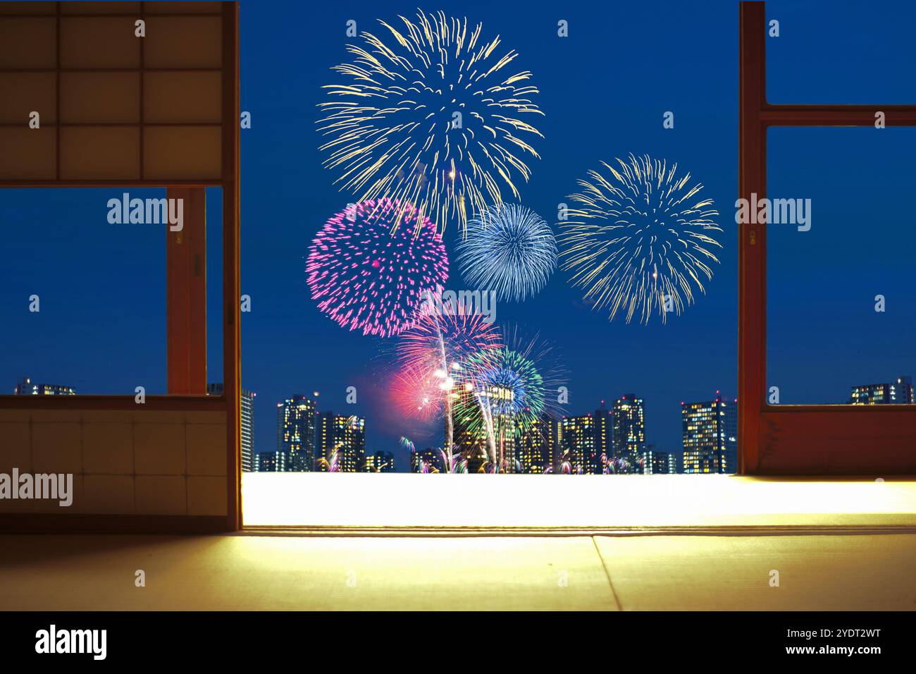 Colorful traditional japanese fireworks hi-res stock photography and ...