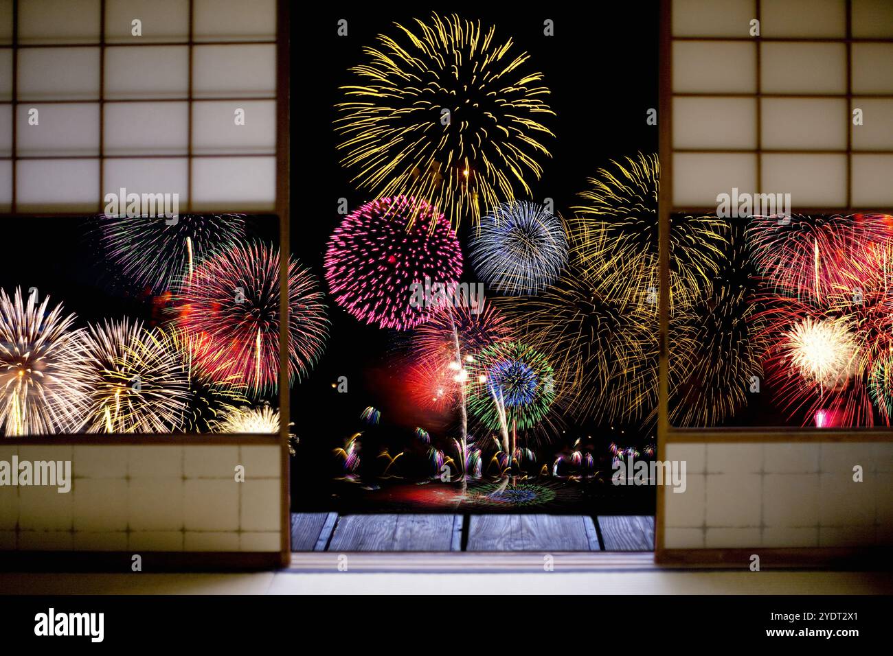 Japanese traditional summer fireworks festival hi-res stock photography ...