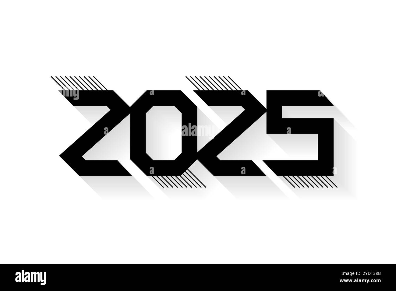minimal 2025 lettering white background for new year event vector Stock ...