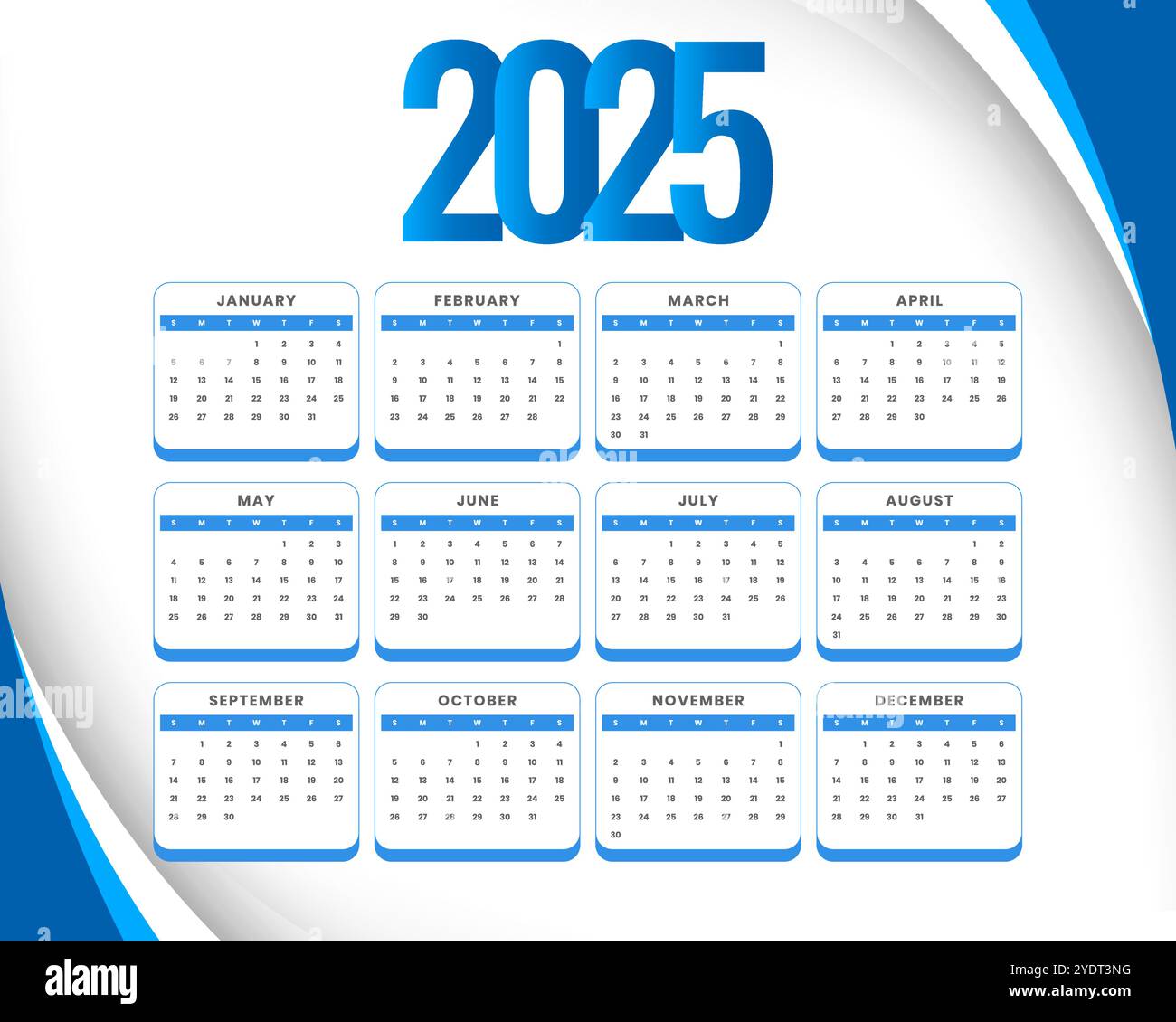 happy new year 2025 calendar template schedule task or event vector ...