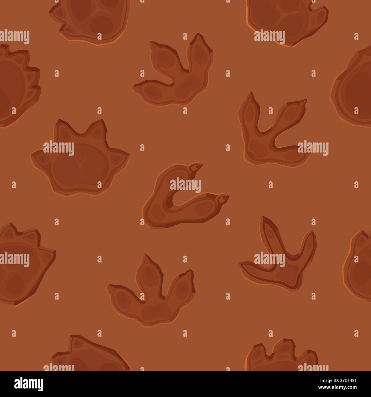 Dinosaur footprint seamless pattern. Cartoon vector background with ...
