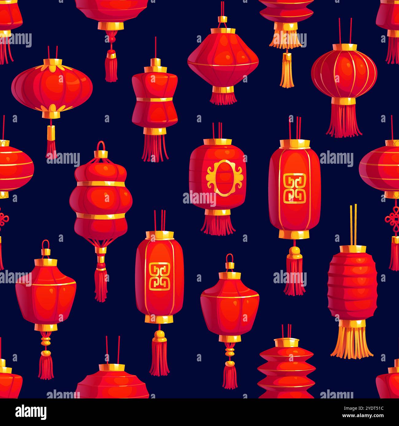 Cartoon chinese festival red lantern seamless pattern. Wallpaper ...