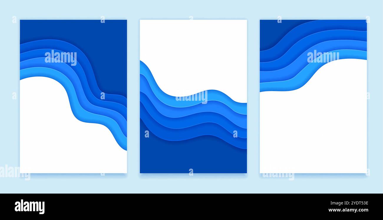 Abstract blue background with modern gradient waves vector banners hi ...