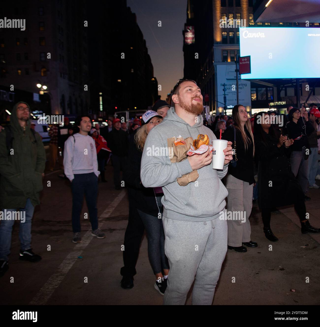 New York, NY. October 27th, 2024. Trump supporters line up for entry ...