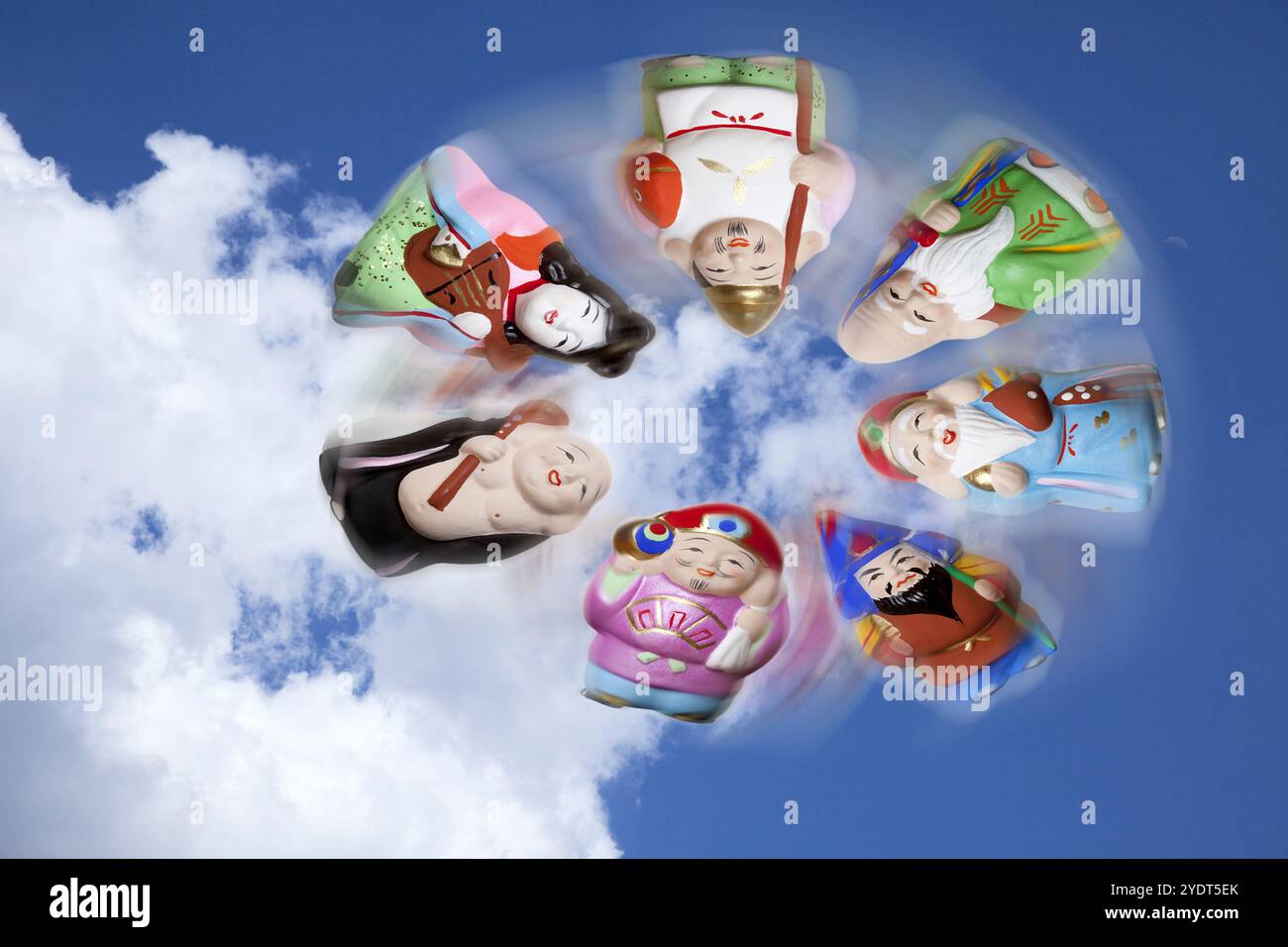 Flying Seven Lucky Gods Stock Photo - Alamy