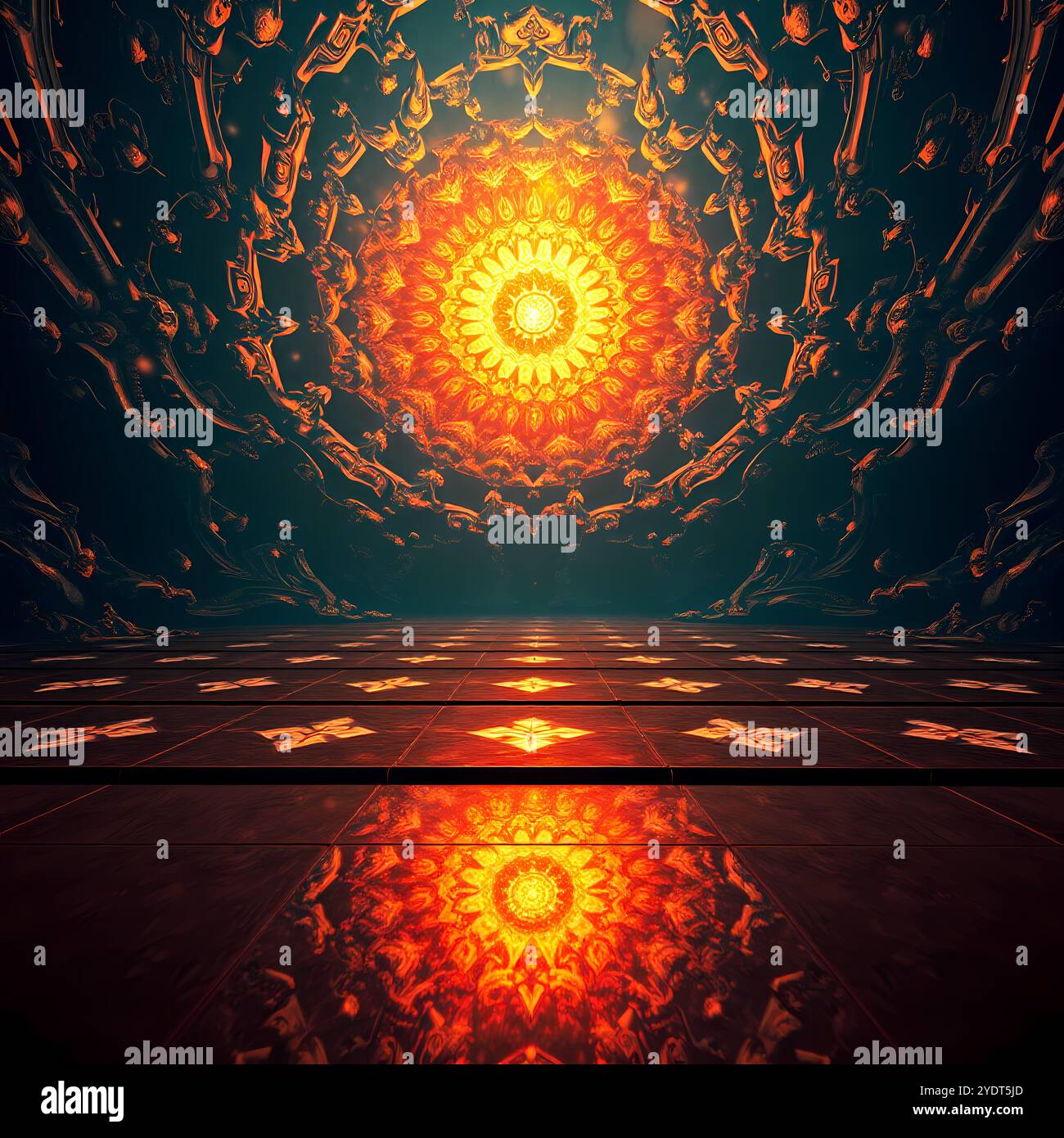 Psychedelic Fractal Mandala Abstract with Cosmic Symmetry and ...