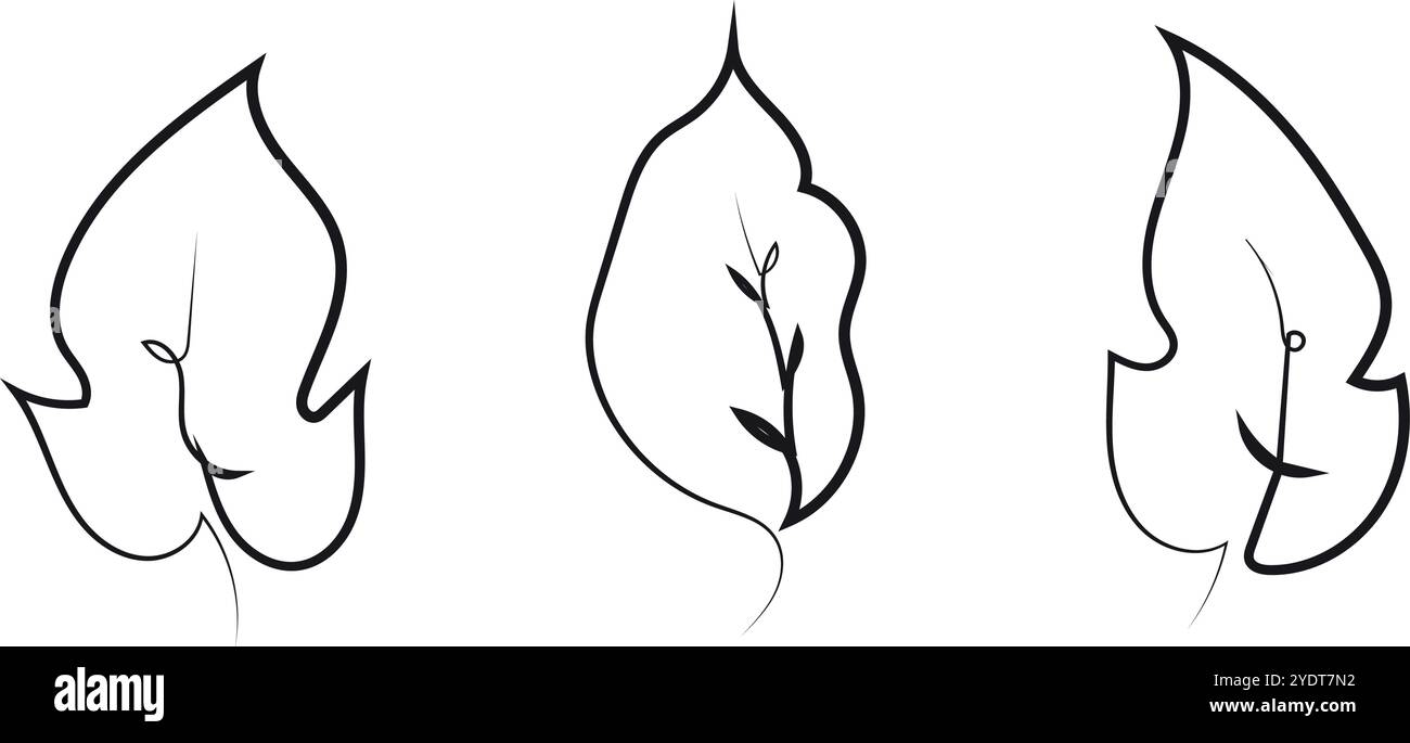 Continuous line botanical art Stock Vector Image & Art - Alamy