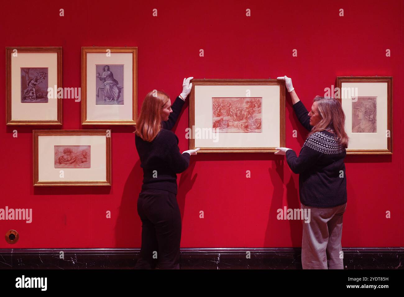 A highly finished 'presentation drawing' of a bacchic scene in red ...